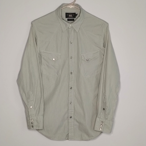 Ralph Lauren Double RL | Shirts | Rrl Double Rl Ralph Lauren Western Shirt Sz M Pearl Snap ...